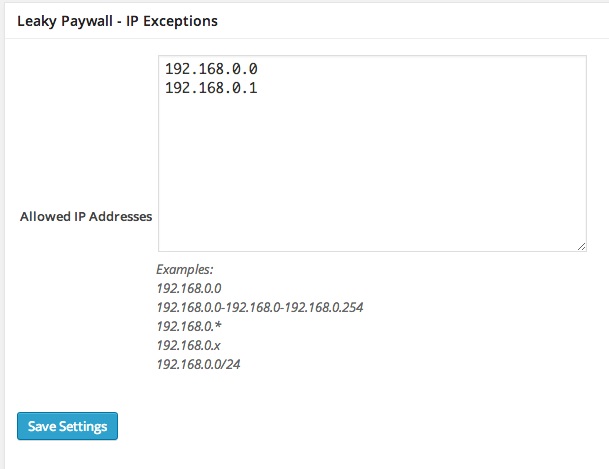 Leaky Paywall - IP Exceptions - Leaky Paywall